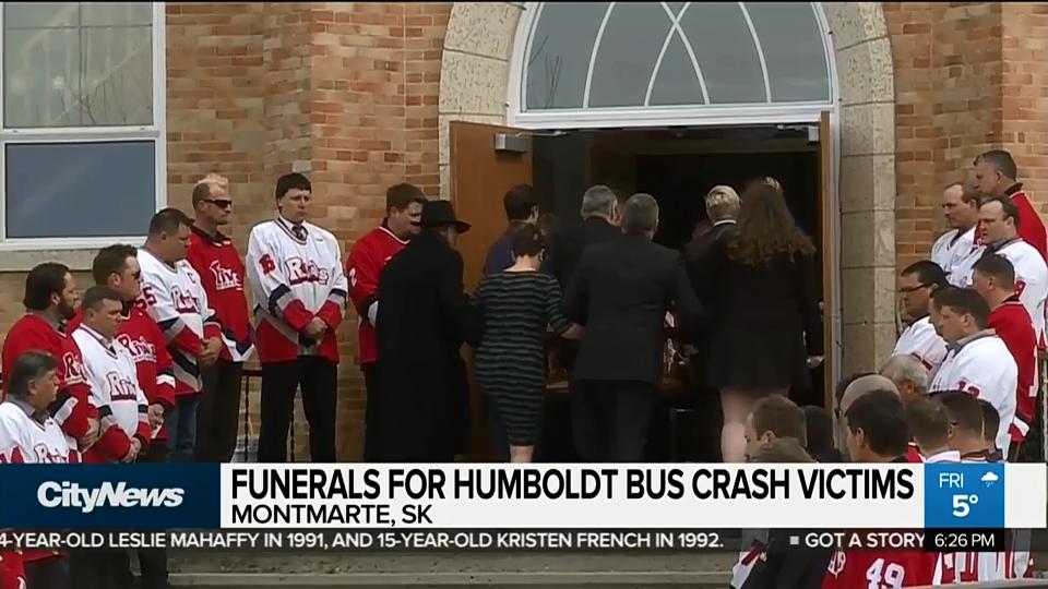Three Humboldt Broncos bus crash victims laid to rest - Video ...
