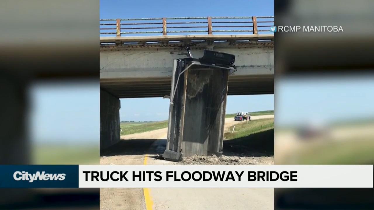 Truck hits floodway bridge - Video - CityNews Winnipeg