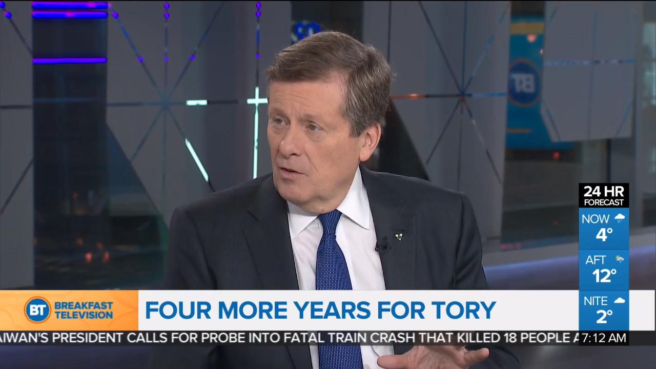 Mayor Tory promises to build on the work he's done following election ...
