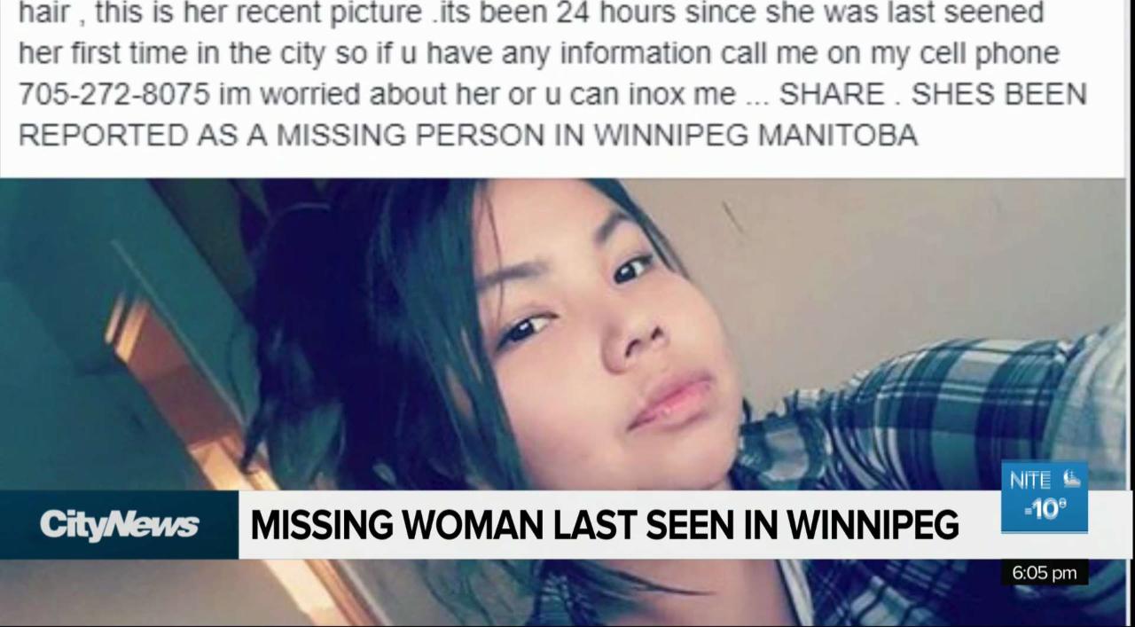 Ontario woman missing in Winnipeg