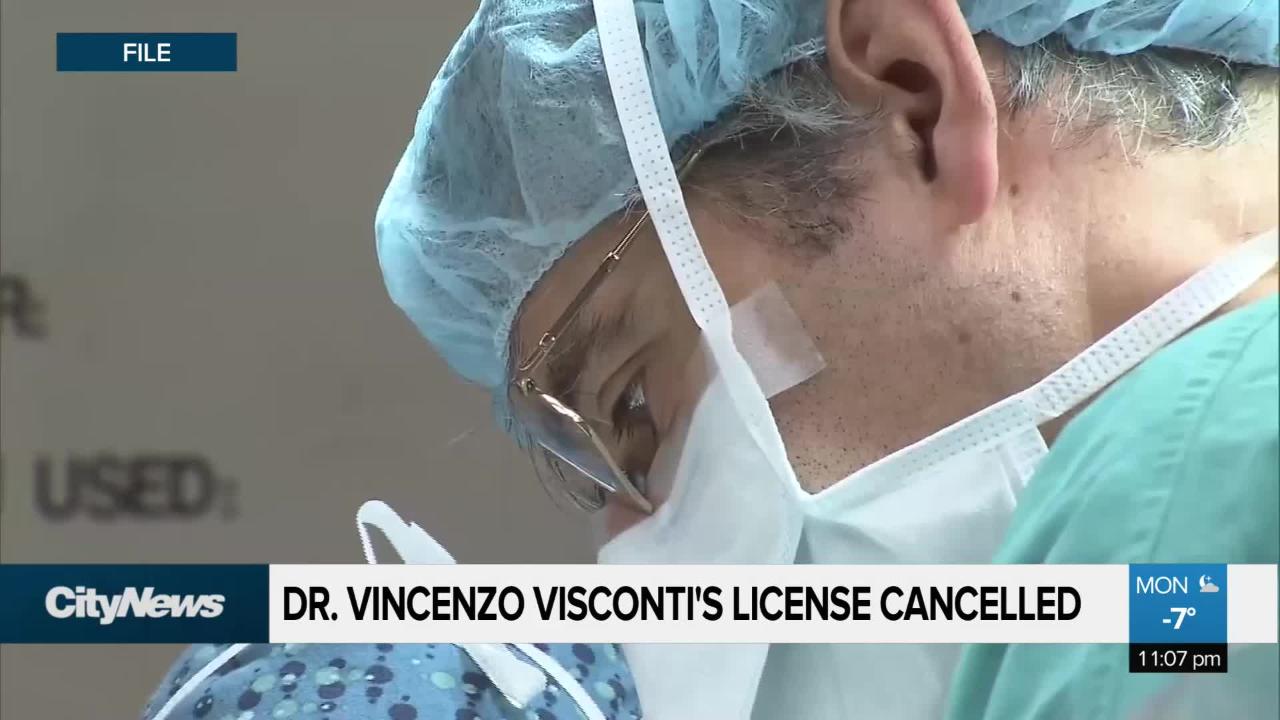 Dr. Vincenzo Visconti’s License Cancelled - Video - CityNews Edmonton