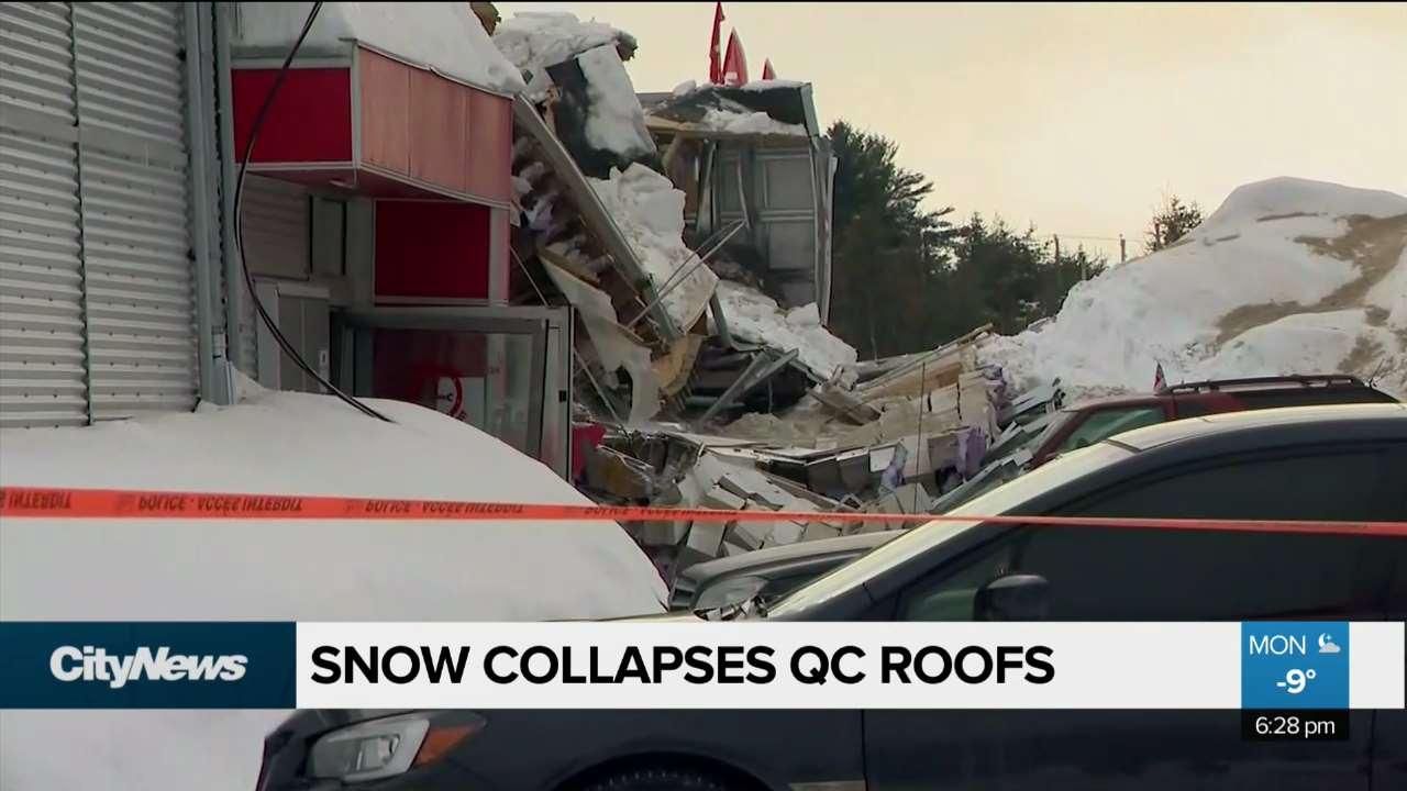 Record snow causing roofs to collapse in Quebec