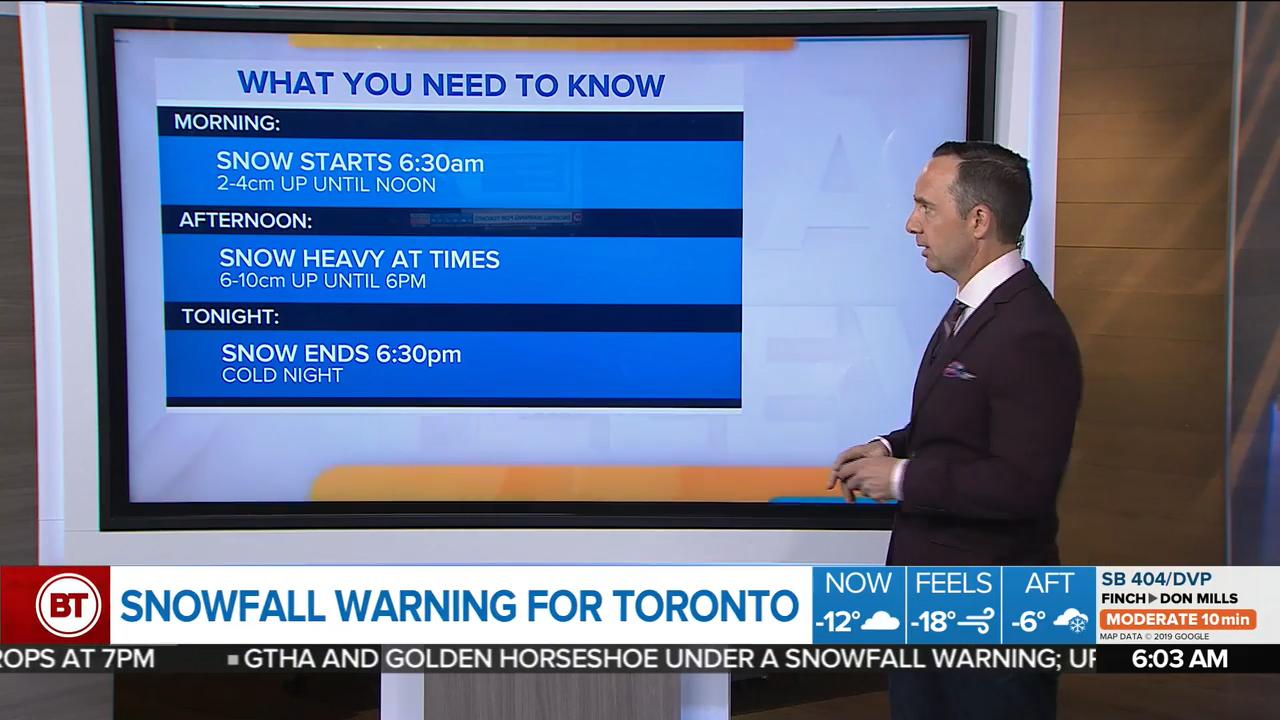 Toronto under a snowfall warning