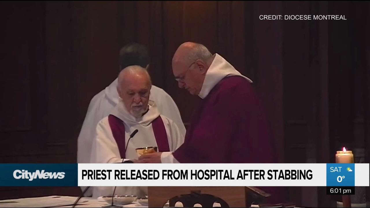 Priest who was stabbed released from hospital