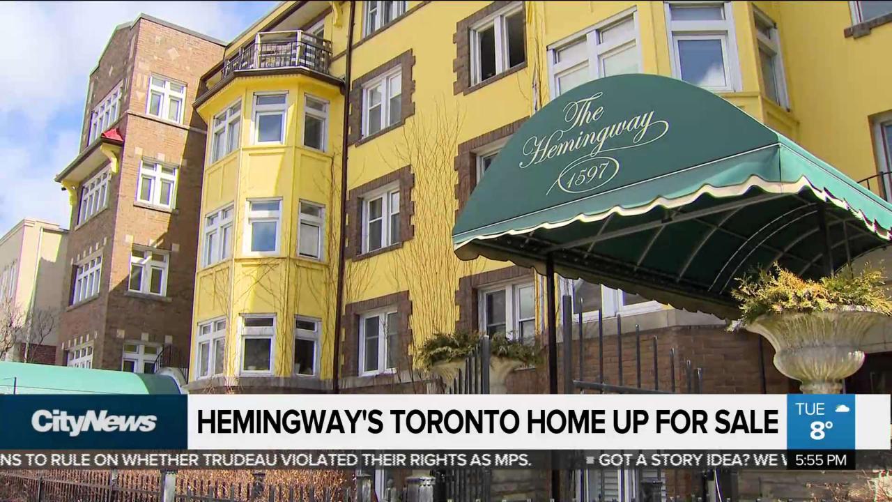 Hemingway's Toronto home up for sale