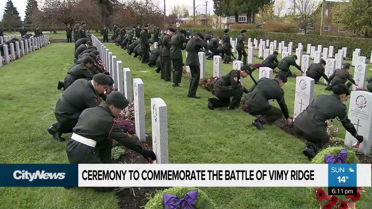 Ceremony to commemorate the battle of Vimy Ridge | CityNews Vancouver
