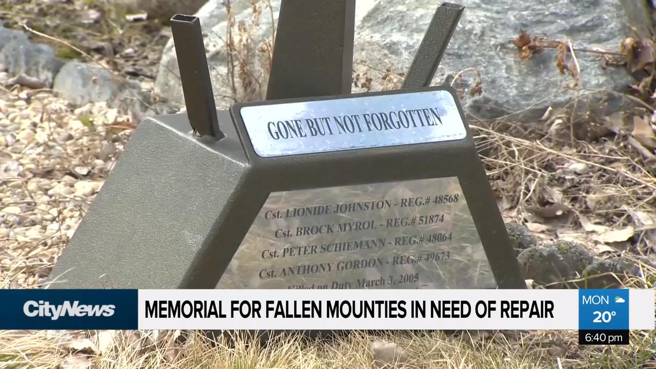 Memorial for fallen Mounties in need of repair - Video - CityNews Edmonton