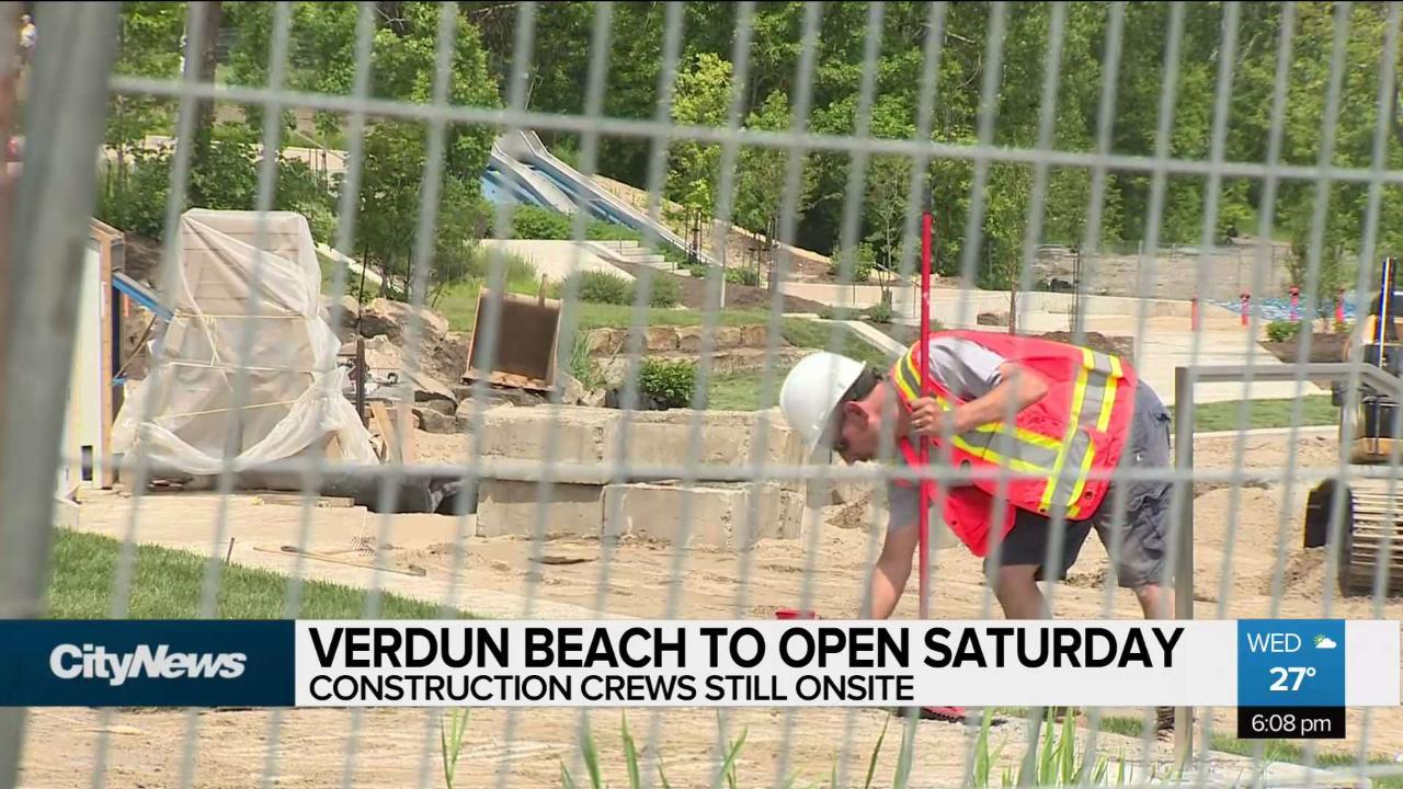 Verdun beach to open Saturday