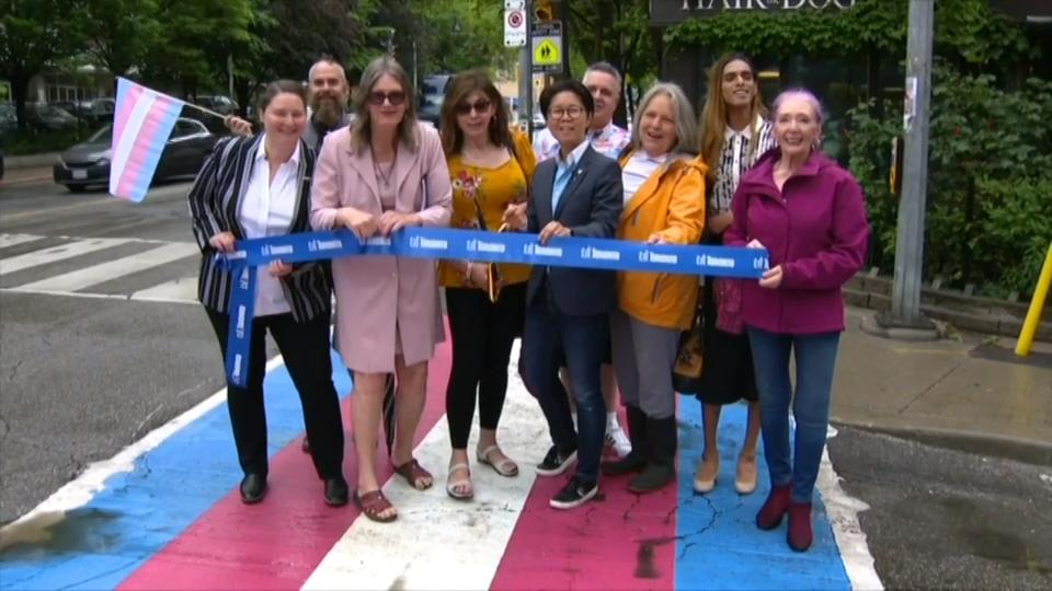 Trans Pride crosswalk unveiled in Church-Wellesley neighbourhood