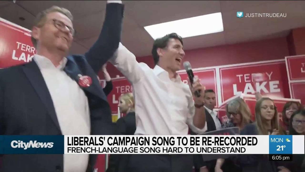 Liberal's campaign song re-recorded