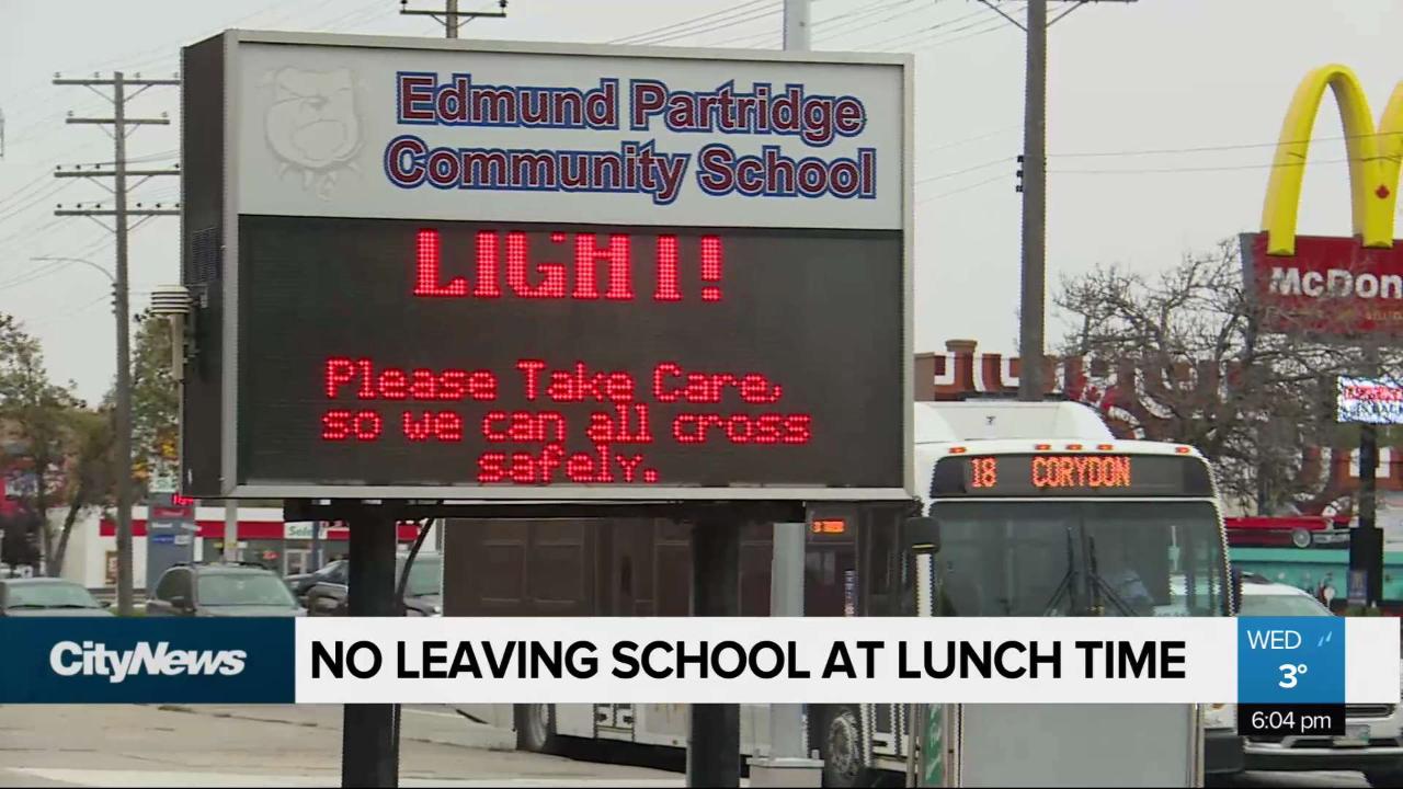 No leaving school at lunch