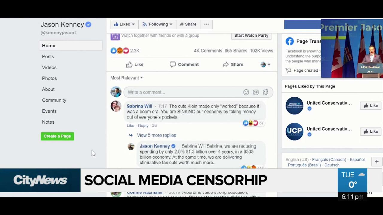 Social media censorship? - Video - CityNews Edmonton