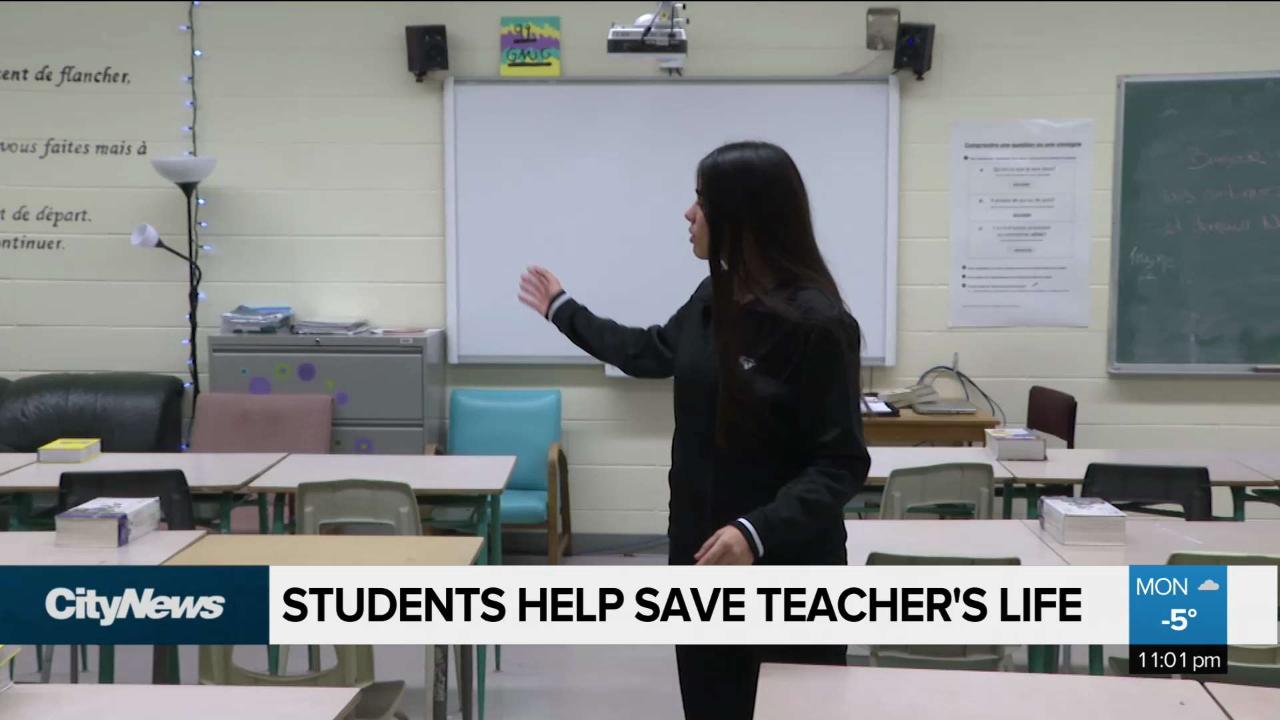 Students help save teacher’s life