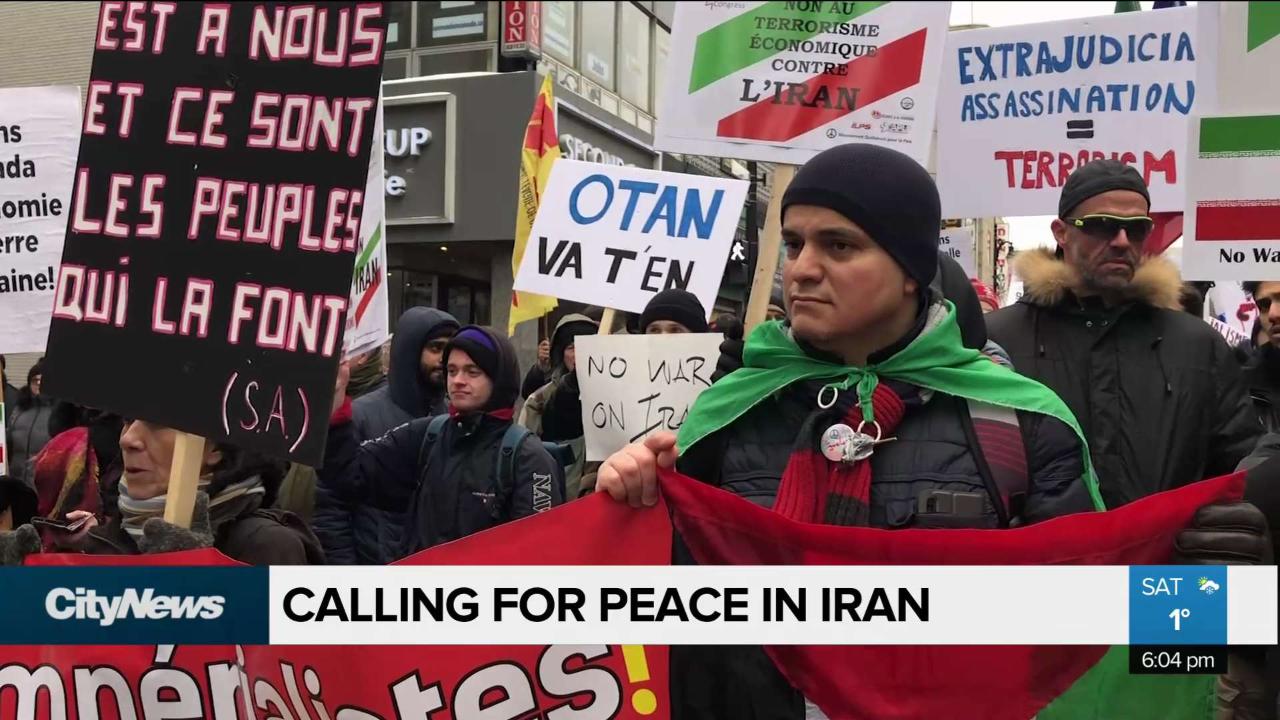 Protesters call for peace between Iran and U.S