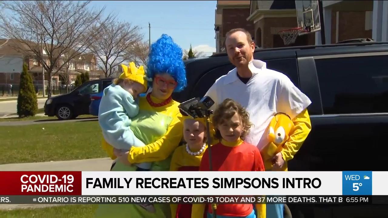 Family recreates opening of The Simpsons and the video goes viral