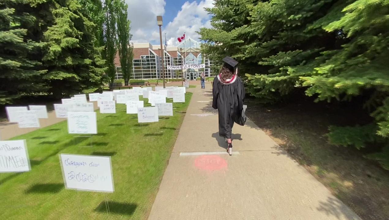 High school students hold social distancing graduation